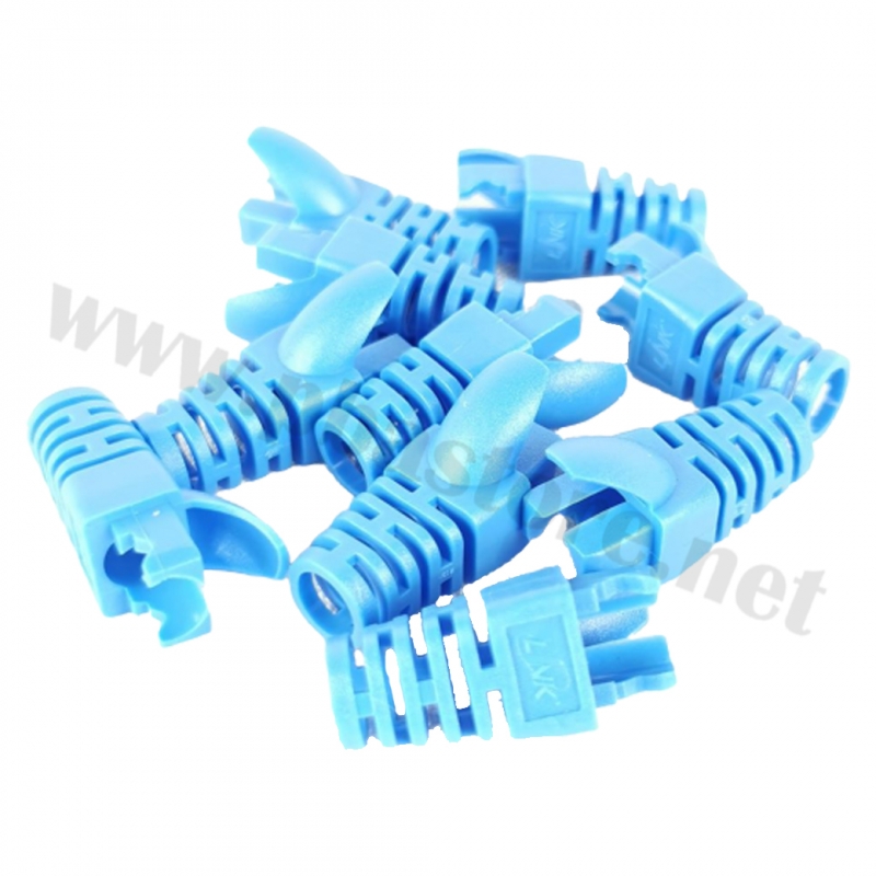 บูทครอบหัวแลน CAT6|LOCKING PLUG BOOT สีฟ้า (10Pcs/PKG)|ราคาถูก